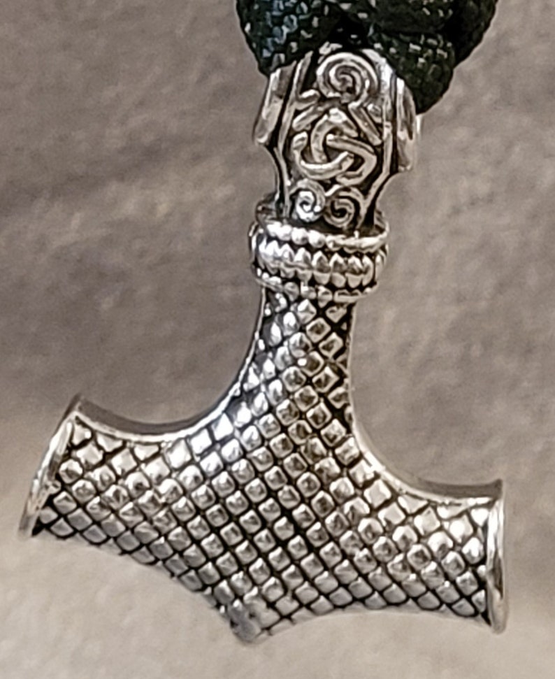 Veteran Made, Silver Mjolnir Keychain, Handmade Paracord, Mjolnir ...