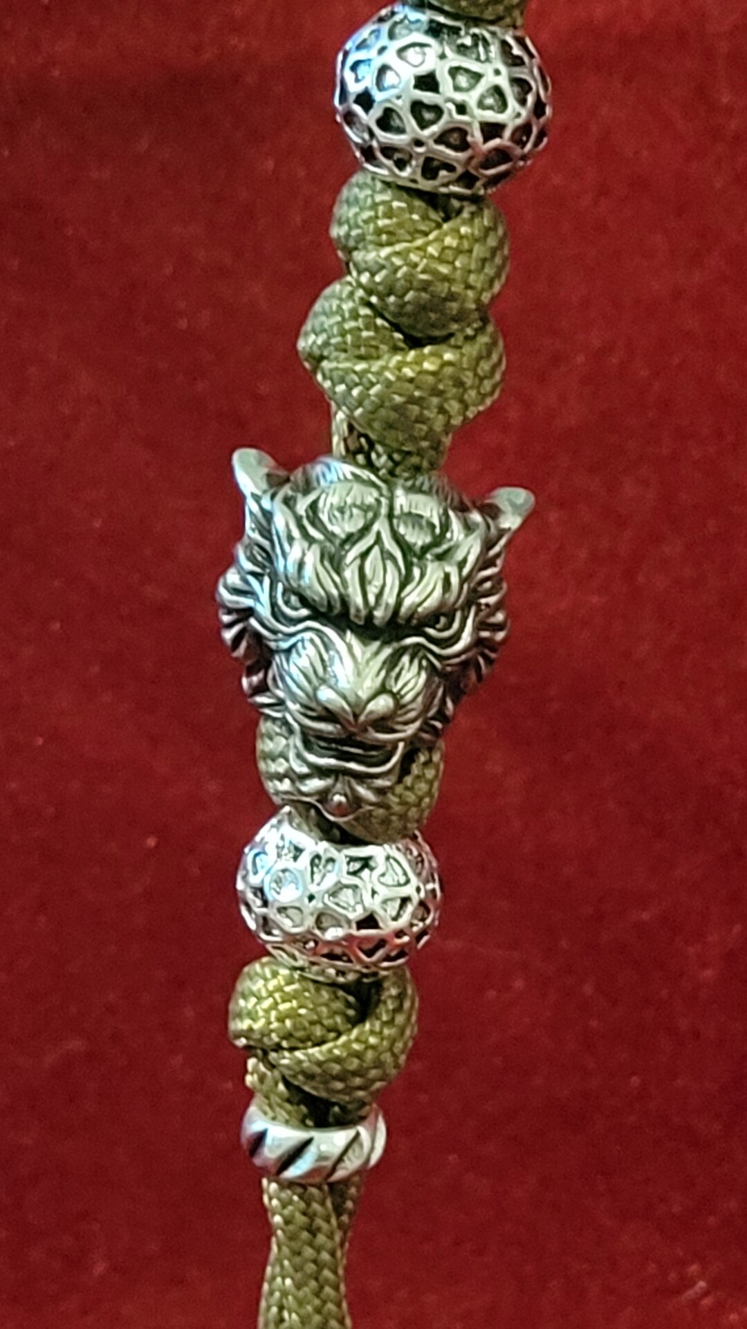 Veteran Made. Silver Brass Tiger Head, on Coyote Paracord, EDC, Key Fob ...