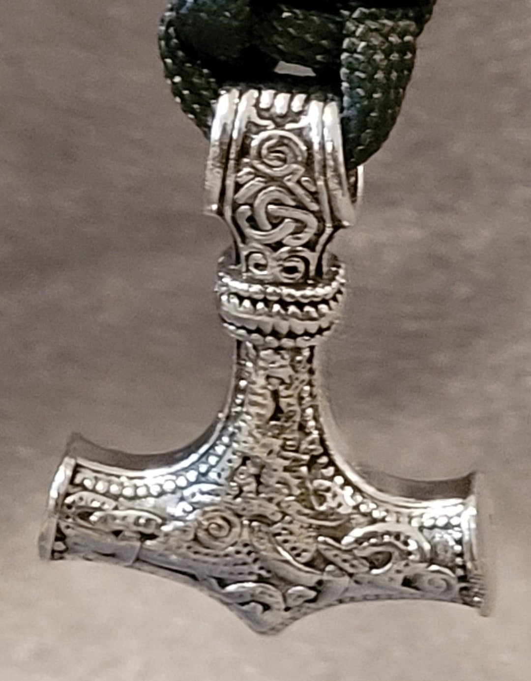 Veteran Made, Silver Mjolnir Keychain, Handmade Paracord, Mjolnir ...