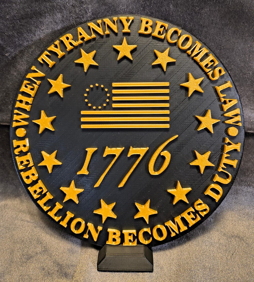 1776 When Tyranny Becomes Law, 3D Print Multiple Color 8 1/2 Inch Desk ...