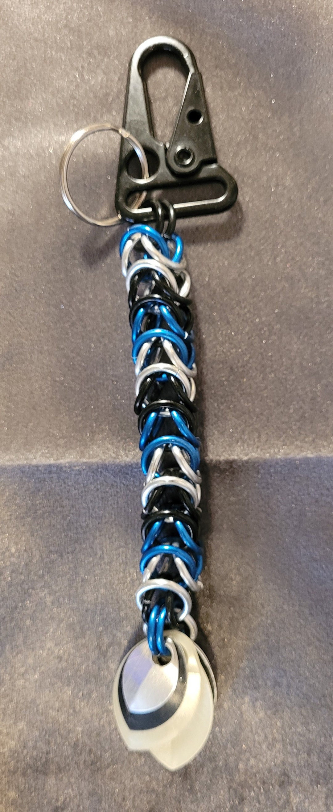 Veteran Made, Chain Maille Box Chain, Blue, Silver, and Black With ...