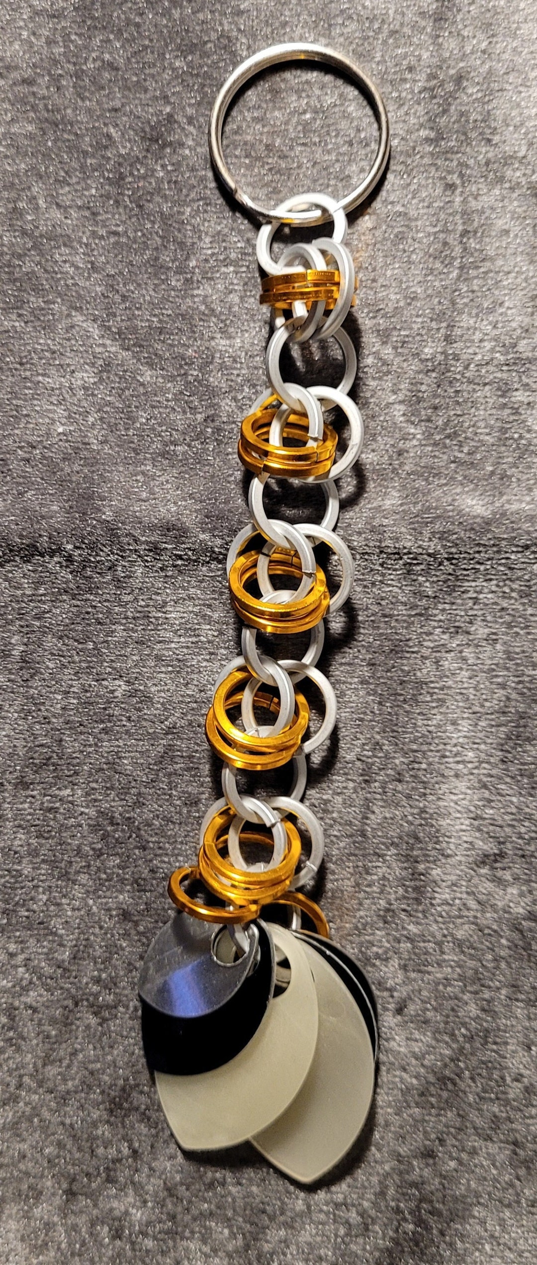 Veteran Made, Chain Maille Barrel Chain, Gold and Silver With Dragon ...