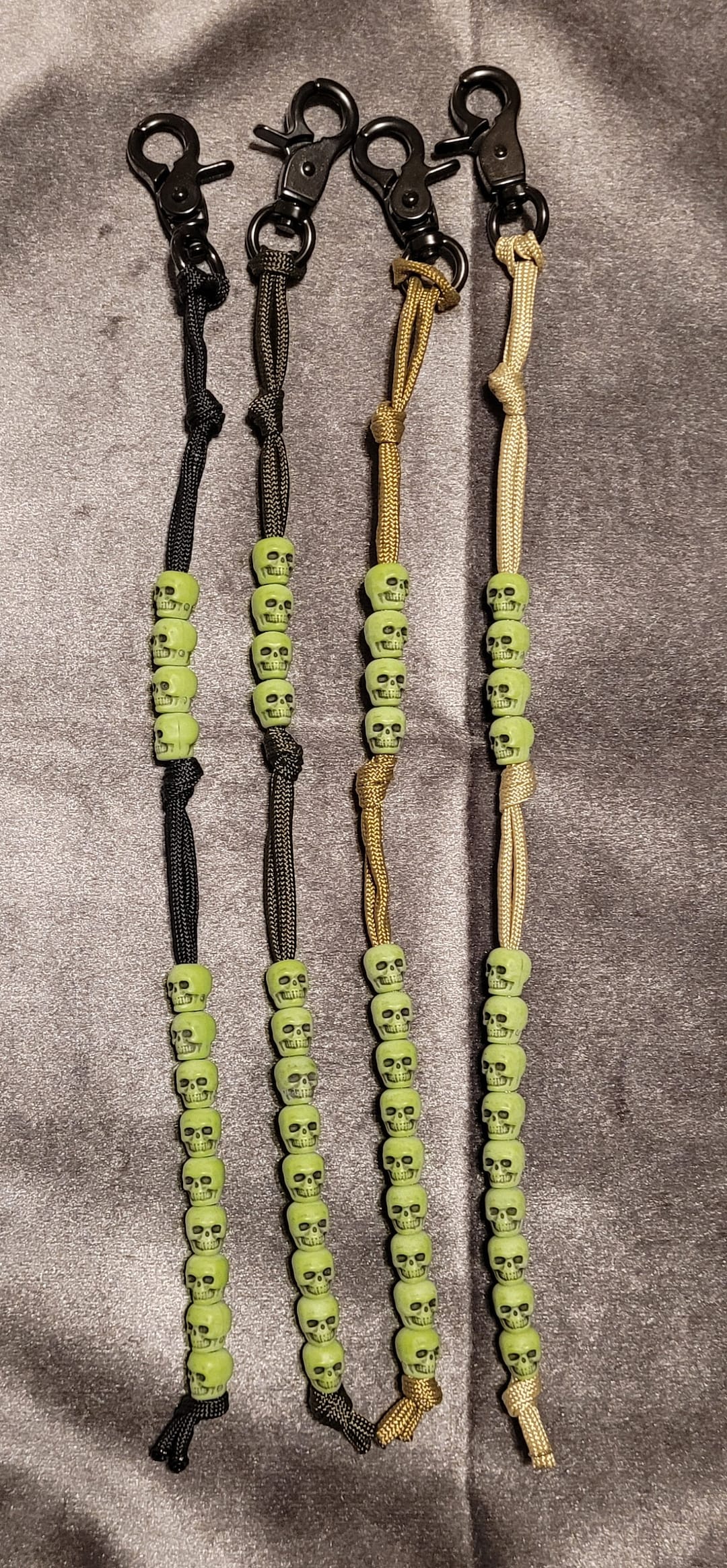 Military Ranger Beads, Olive Drab Skull Pace Counter Beads, Made to ...