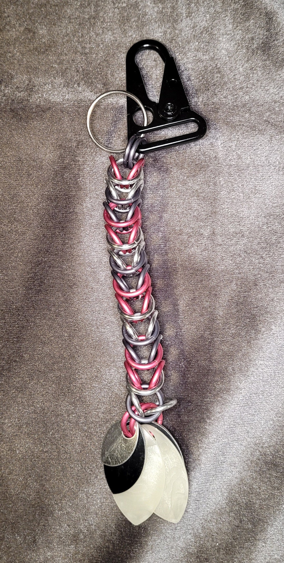 Veteran Made, Chain Maille Box Chain, Pink, Gunmetal, and Silver, With ...