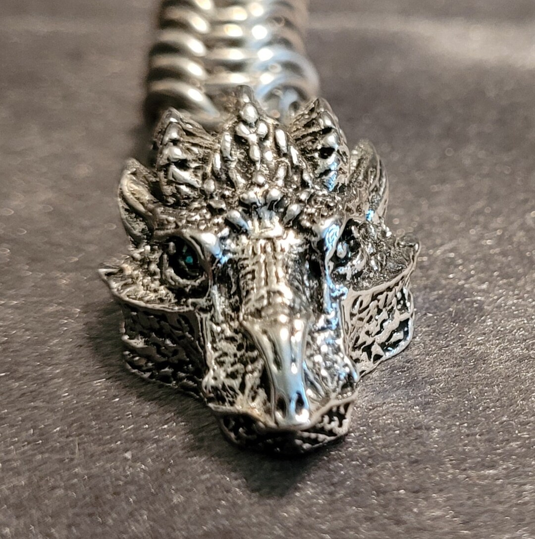 Veteran Made, Chain Maille Box Chain, Stainless-steel, With Dragon Head ...