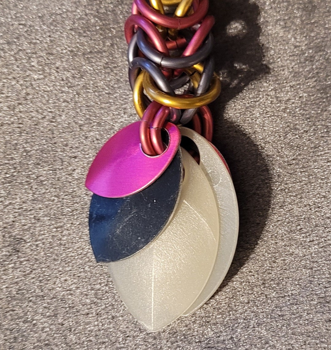 Veteran Made, Chain Maille Box Chain, Pink, Gunmetal, and Gold With ...