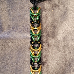 Veteran Made, Chain Maille Box Chain, Golden, Green, and Black, With ...