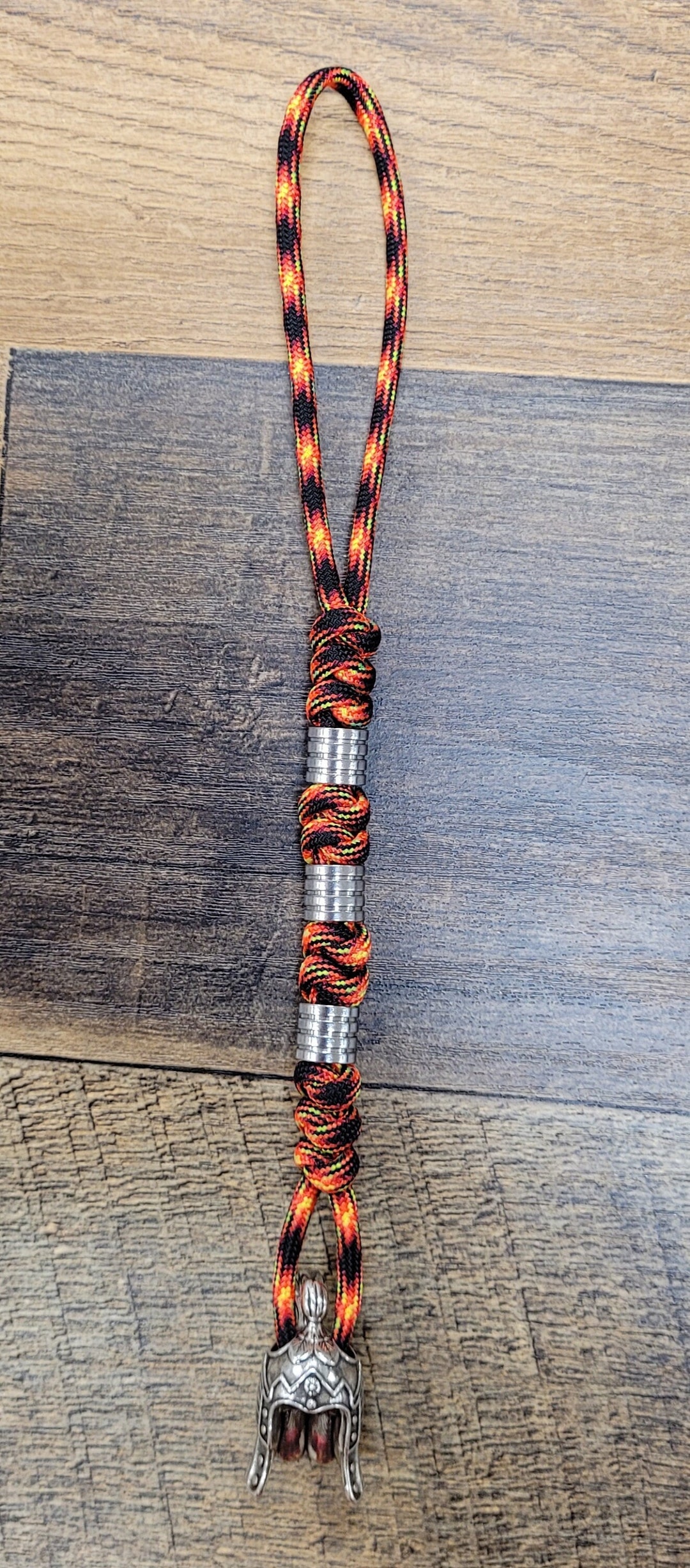 Stainless-steel Spartan Helmet Paracord Knife Lanyard, EDC, Key Fob ...