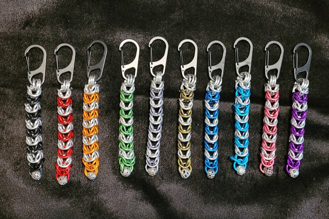 Veteran Made, Chain Maille Box Chain, Stainless-steel Bead, EDC, Key ...