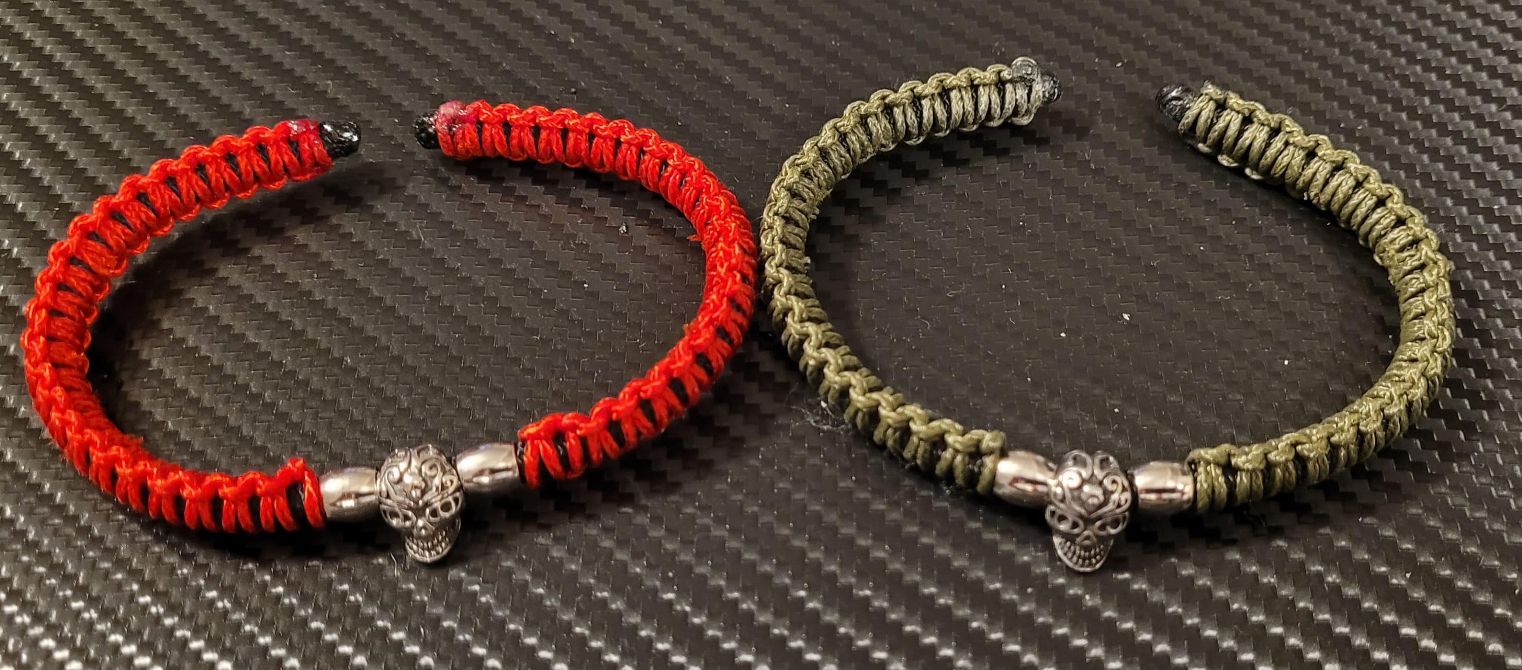 Stainless Steel Paracord Skull Cuff Bracelet for Men, Great Gift Idea ...