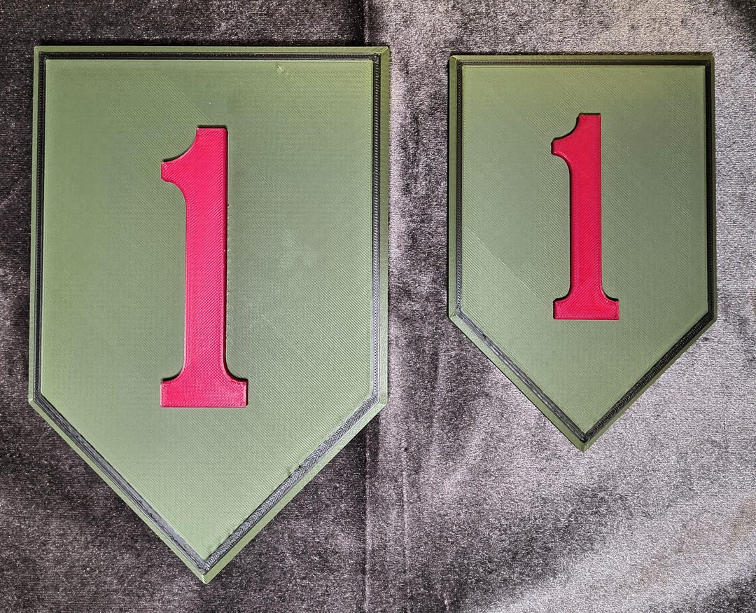 1st Infantry Division, Big Red One Patch, 3D Print, Color 8 or 6 Inch ...