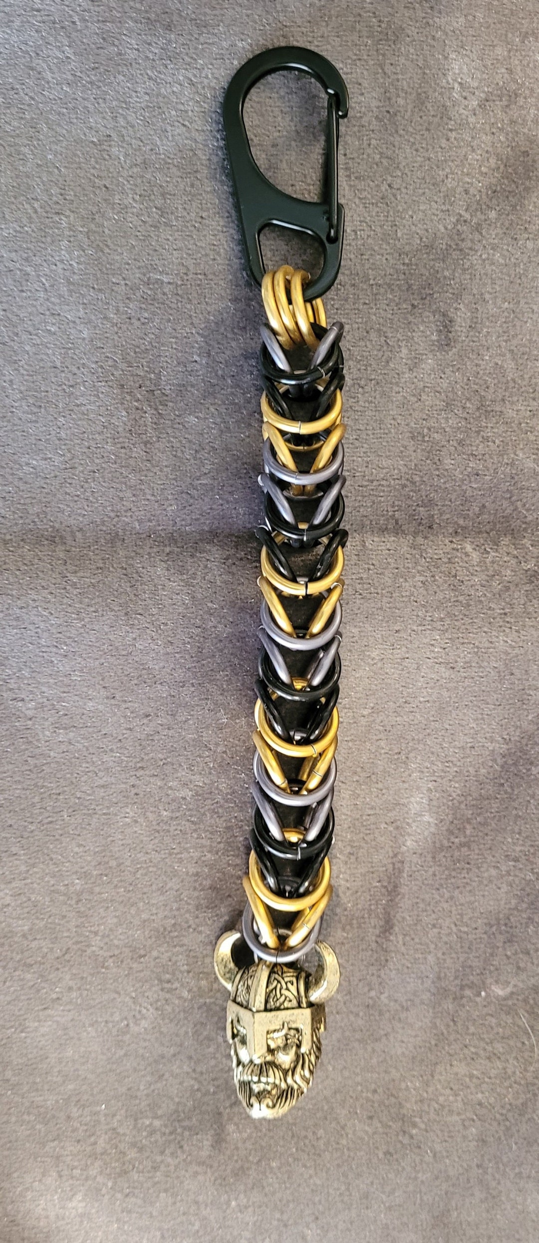 Veteran Made, Chain Mail Box Chain, Golden, Gunmetal, and Black, With ...