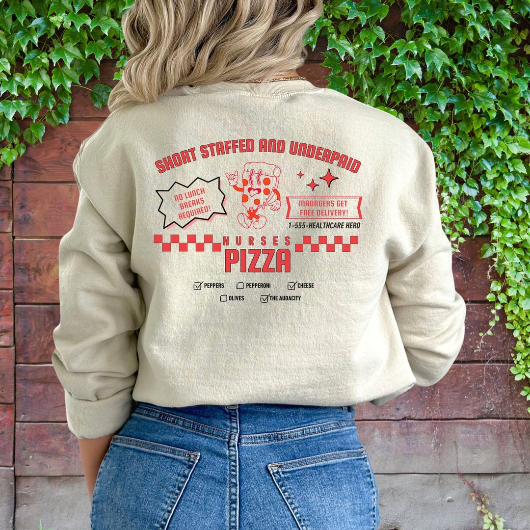 NURSE Pizza Party for Short Staffing Crewneck Sweatshirt, Cute Retro ...