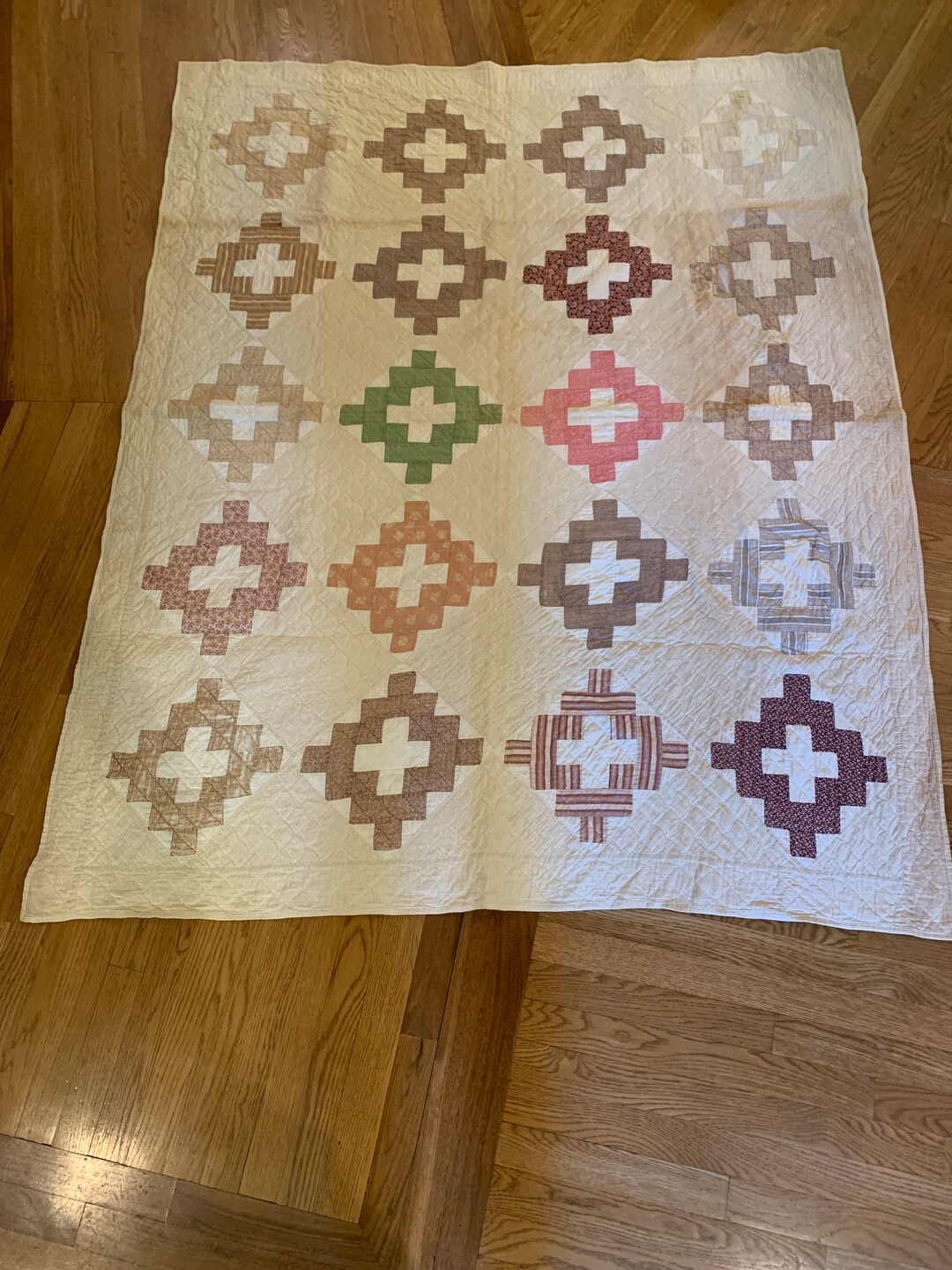 Antique Quilt With Chimney Sweep Pattern - Etsy