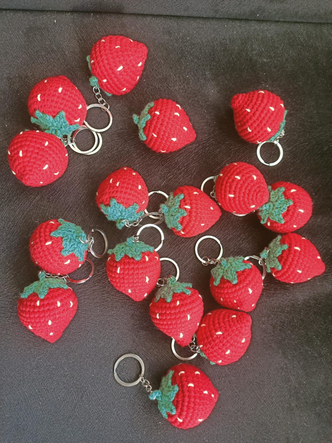 Mini Crochet Strawberry Keychain – Handmade Mini Gift - Party Favor ...
