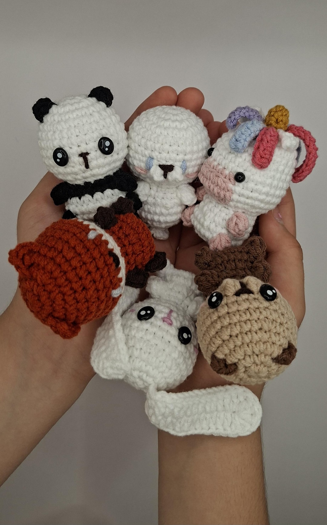 Crochet Amigurumi Animal Set: Handmade Kawaii Plush Toys - Etsy
