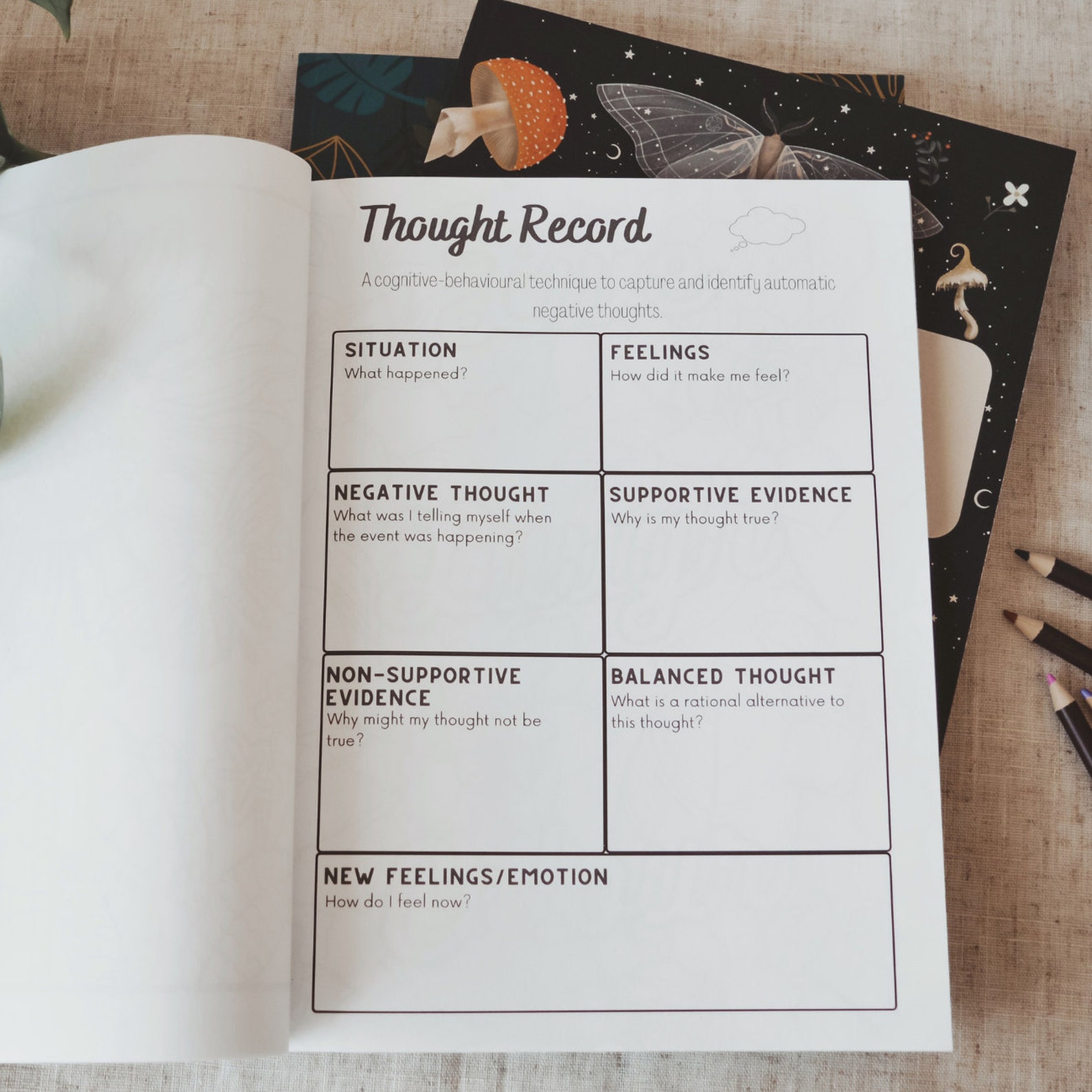 Printable CBT Thought Record - Etsy