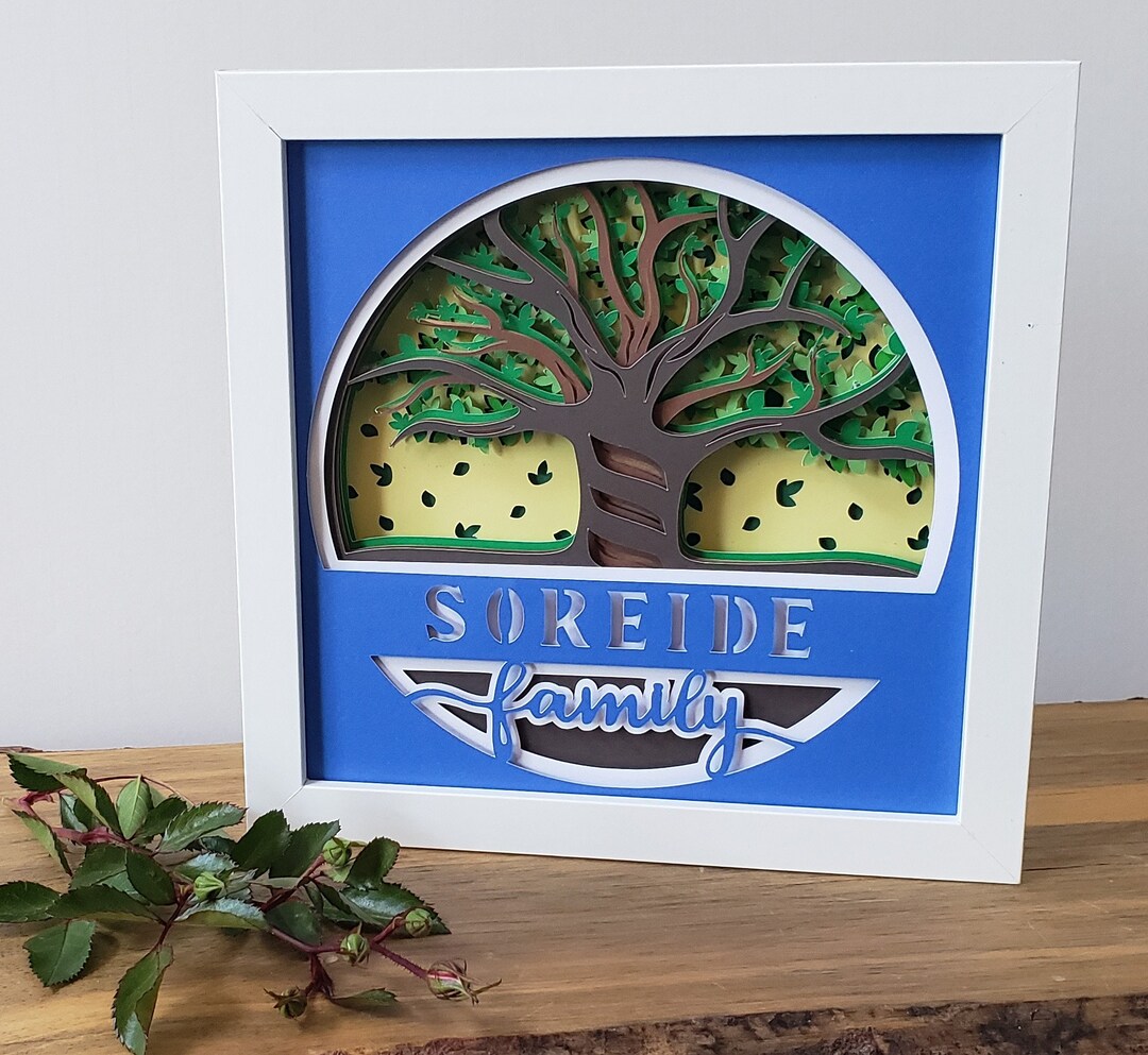 Family Tree 3d Layered Shadowbox - Etsy