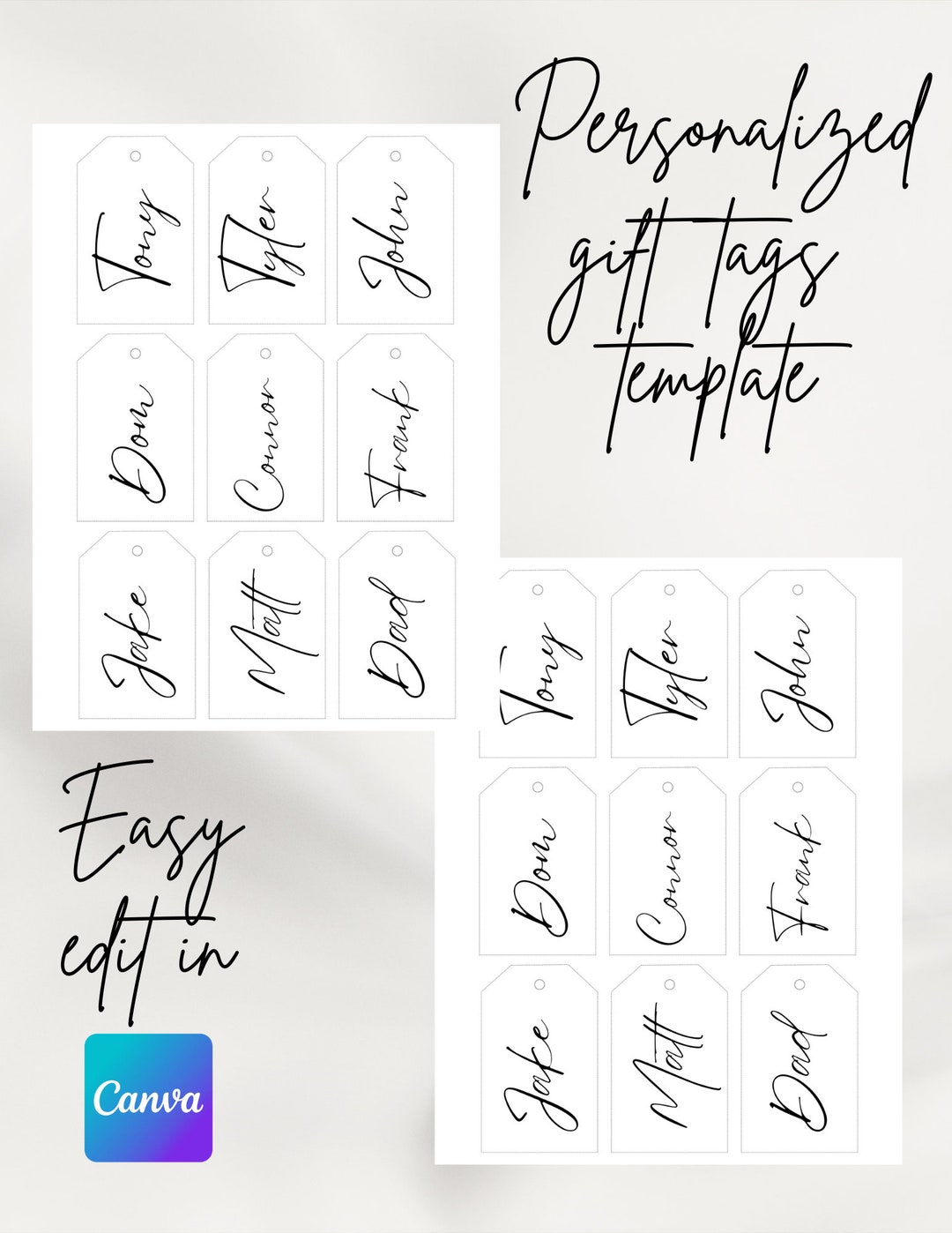 Gift Tags for Any Occasion, Gift Tag Template, Customizable Gift Tags ...