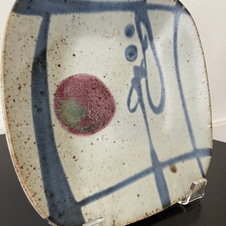 Vintage 1980s WAYNE NGAN Plate With Brushwork, Canadian Studio Pottery ...