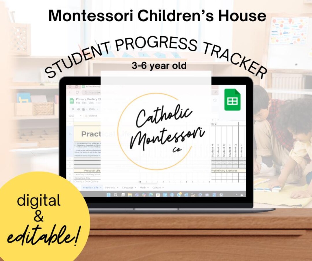 DIGITAL Montessori Progress Tracker - Children's House/primary 3-6 Year ...