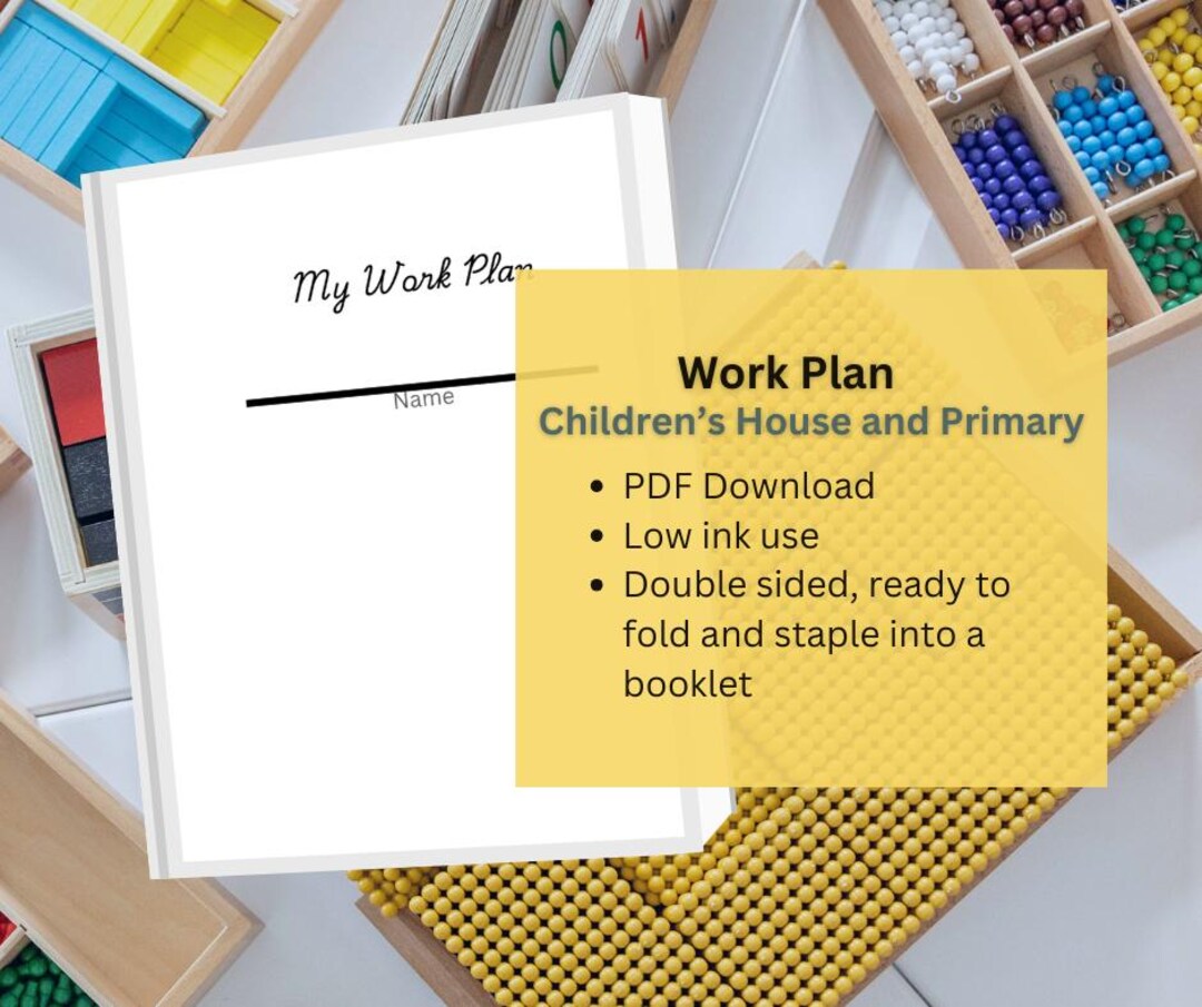 Work Plan Montessori Children's House Primary Classroom Work Plan ...