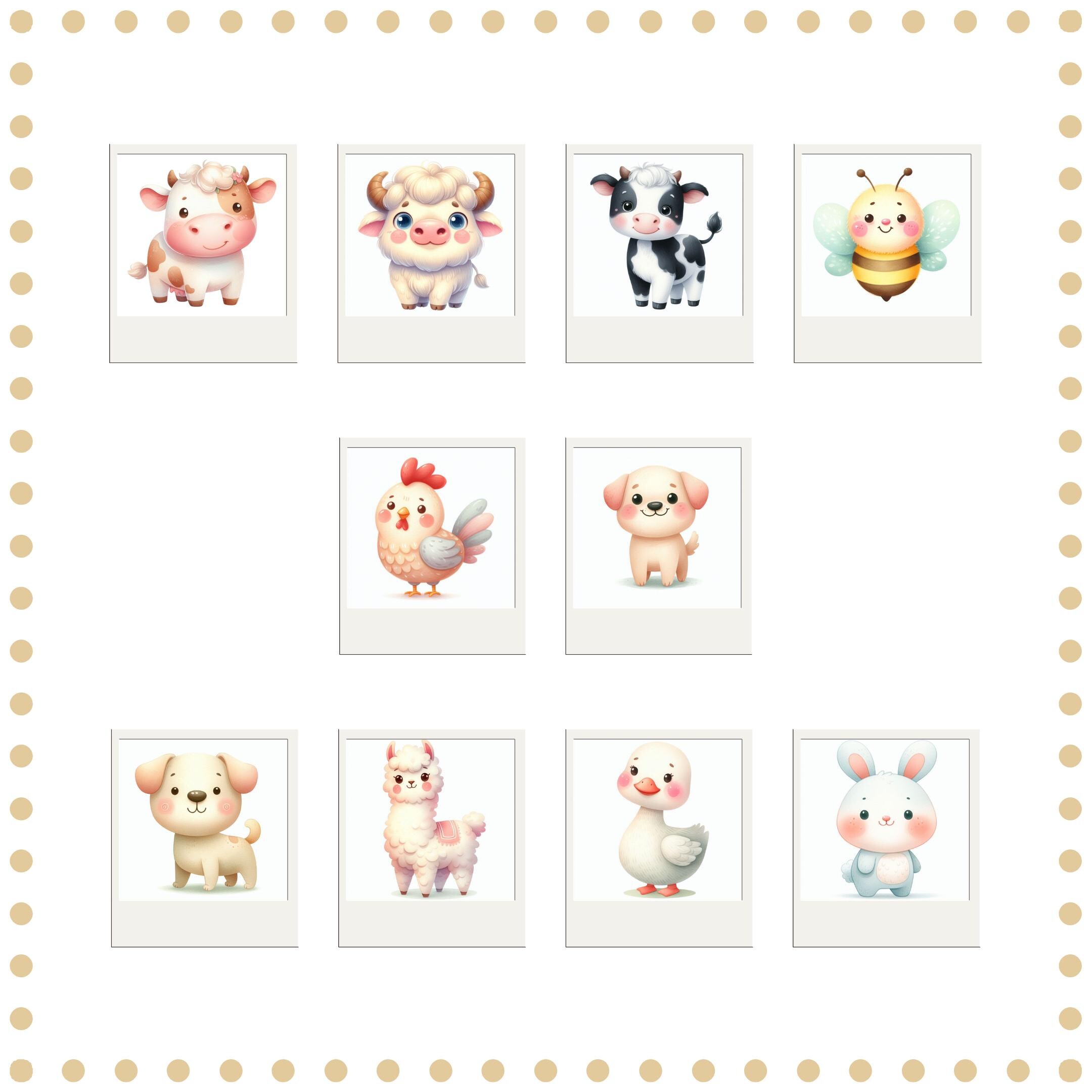 Farm Animals PNG Clipart Bundle, Watercolor Animals, Farm Stickers ...