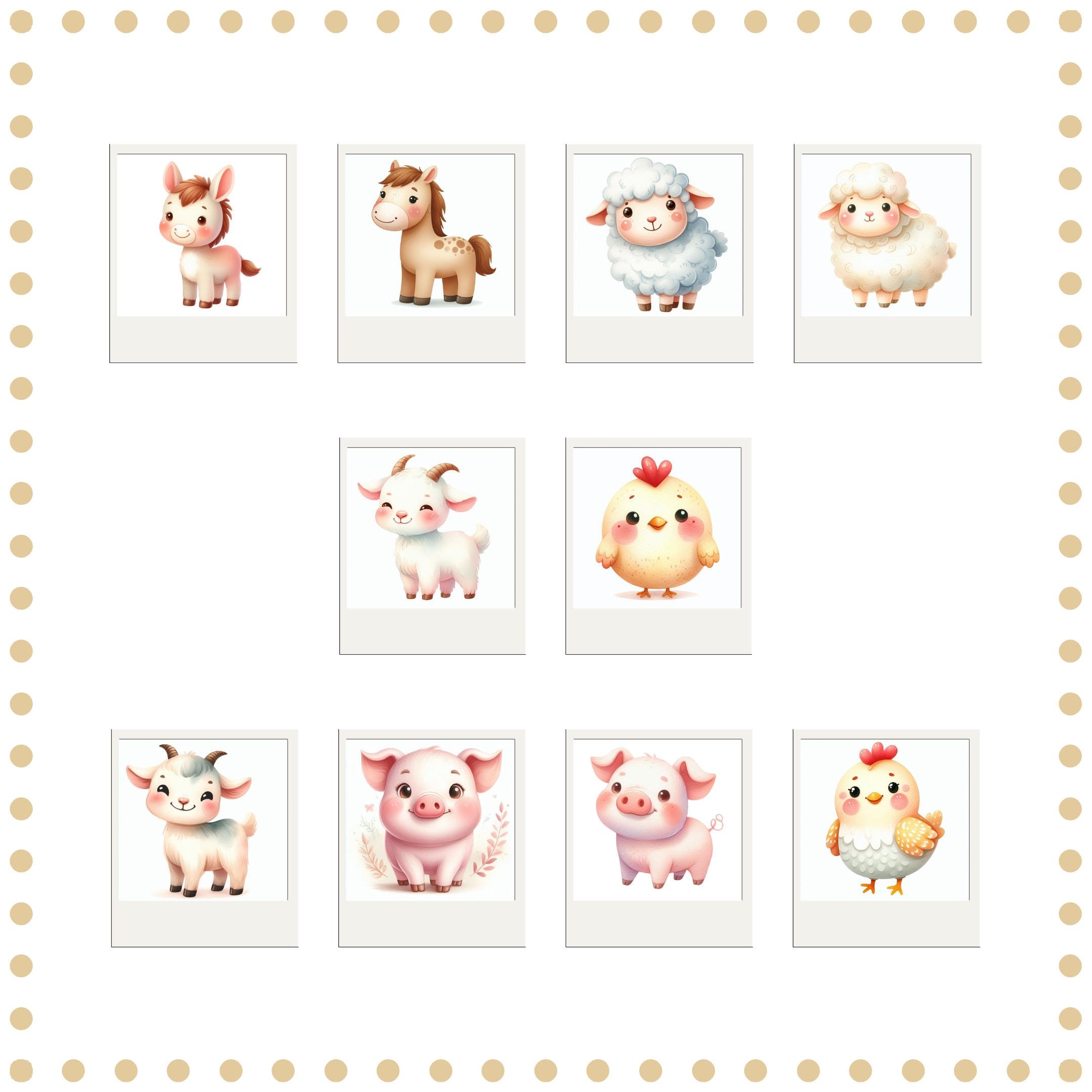 Farm Animals PNG Clipart Bundle, Watercolor Animals, Farm Stickers ...