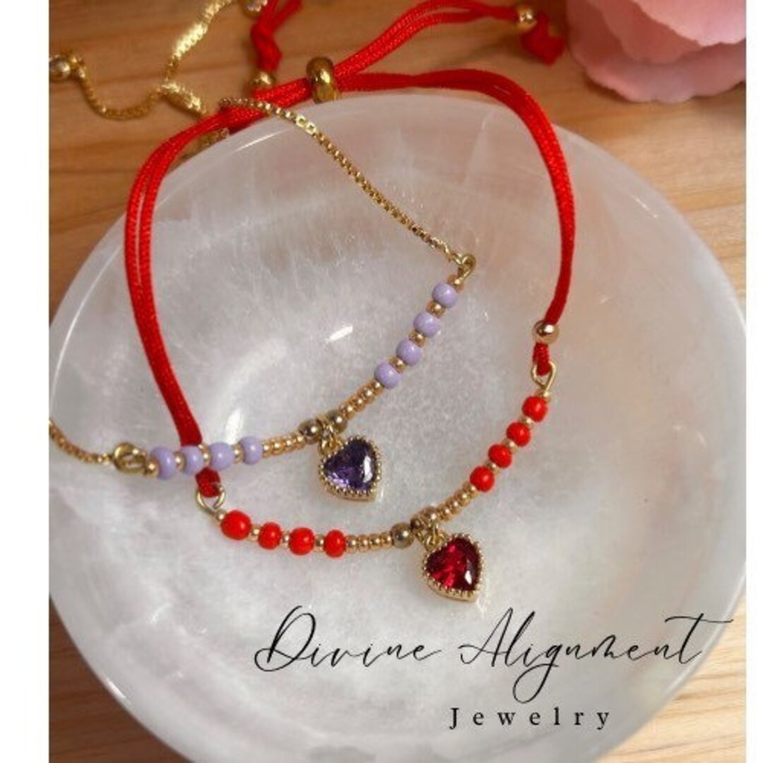 Adjustable Heart Beaded Bracelets | Personalized Stackable Bracelets ...
