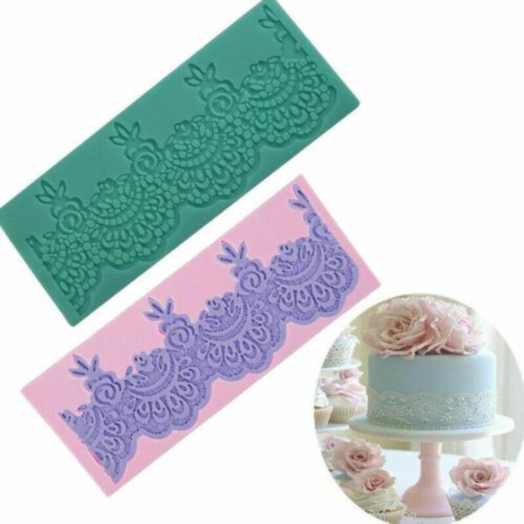 3D Flower Lace Silicone Fondant Cake Mould Cake Border Baking ...