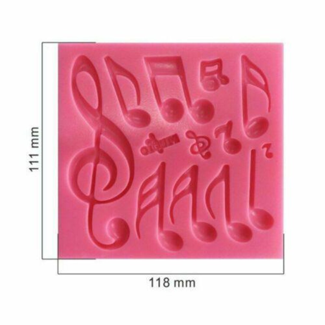 3D Music Note Silicone Cake Decorating Baking Mold Icing Wax Melt BPA ...