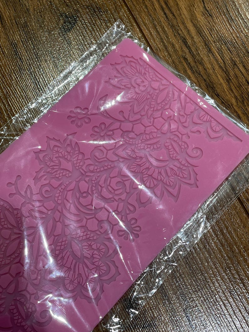 Large Flower Lace Silicone Cake Fondant Border Mould Decorating Baking ...