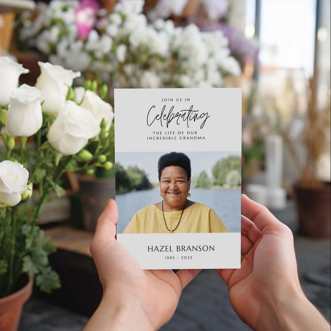 Minimalist Celebration of Life Program - Instant Download | Printable ...