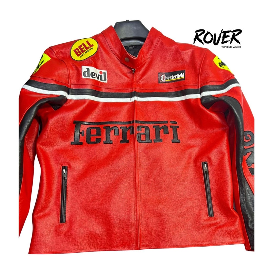 Women and Men Red Ferrari Racing Jacket Unisex Red Motorcycle Ferrari ...