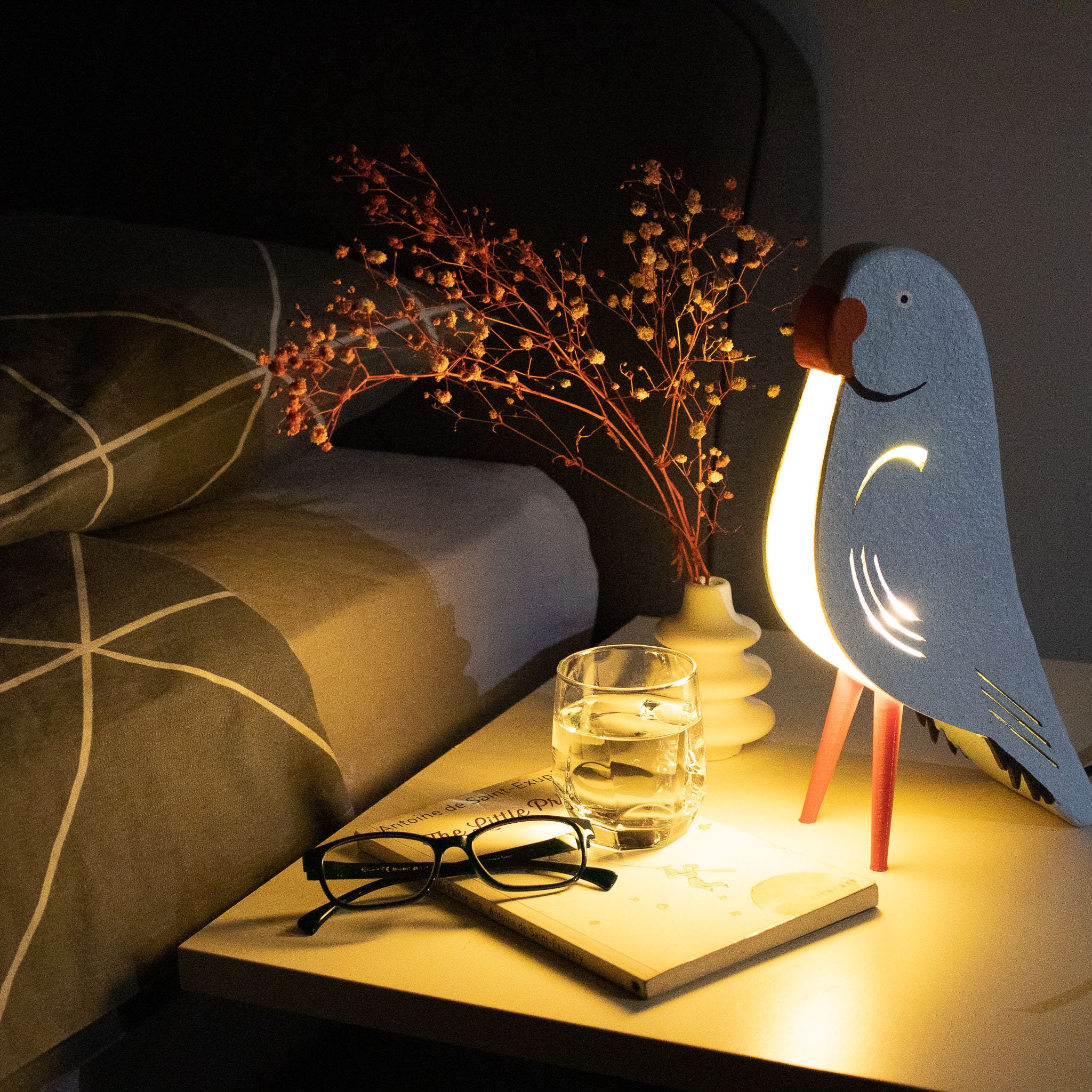 Ringnecked Blue Parrot Desk Light, Papermache Table Lamps, New Home ...