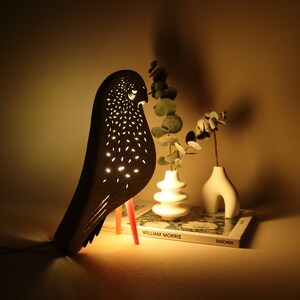 Papermache Table Lamps, Bird Night Light, Bedside Lamp for Aesthetic ...