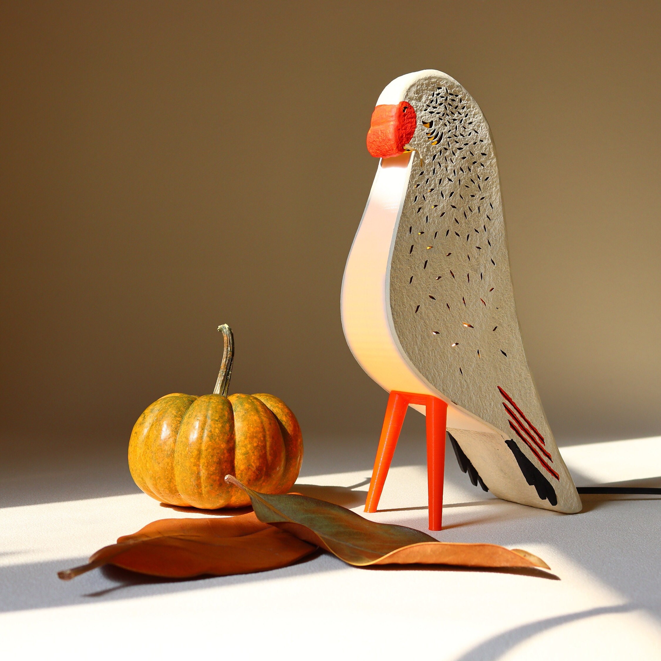 Papermache Table Lamps, Bird Night Light, Bedside Lamp for Aesthetic ...