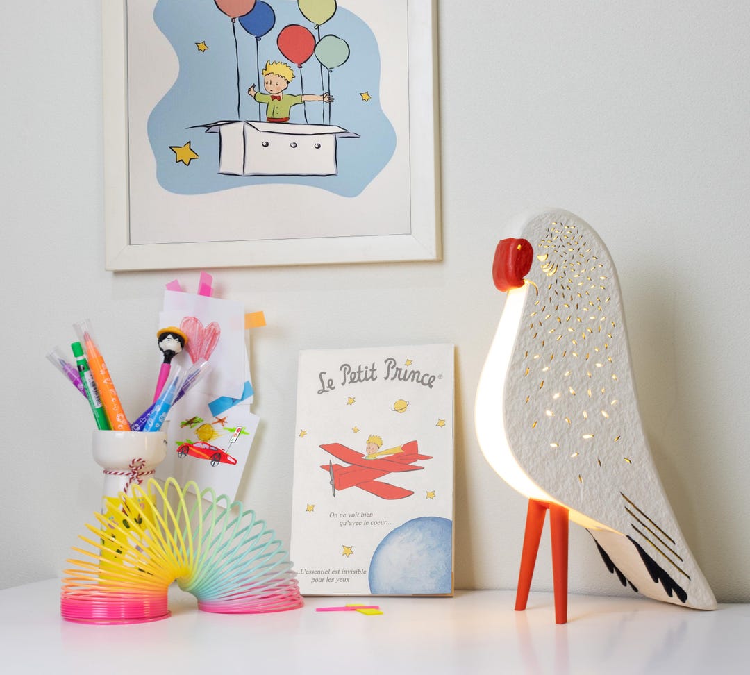 Papermache Table Lamps, Bird Night Light, Bedside Lamp for Aesthetic ...