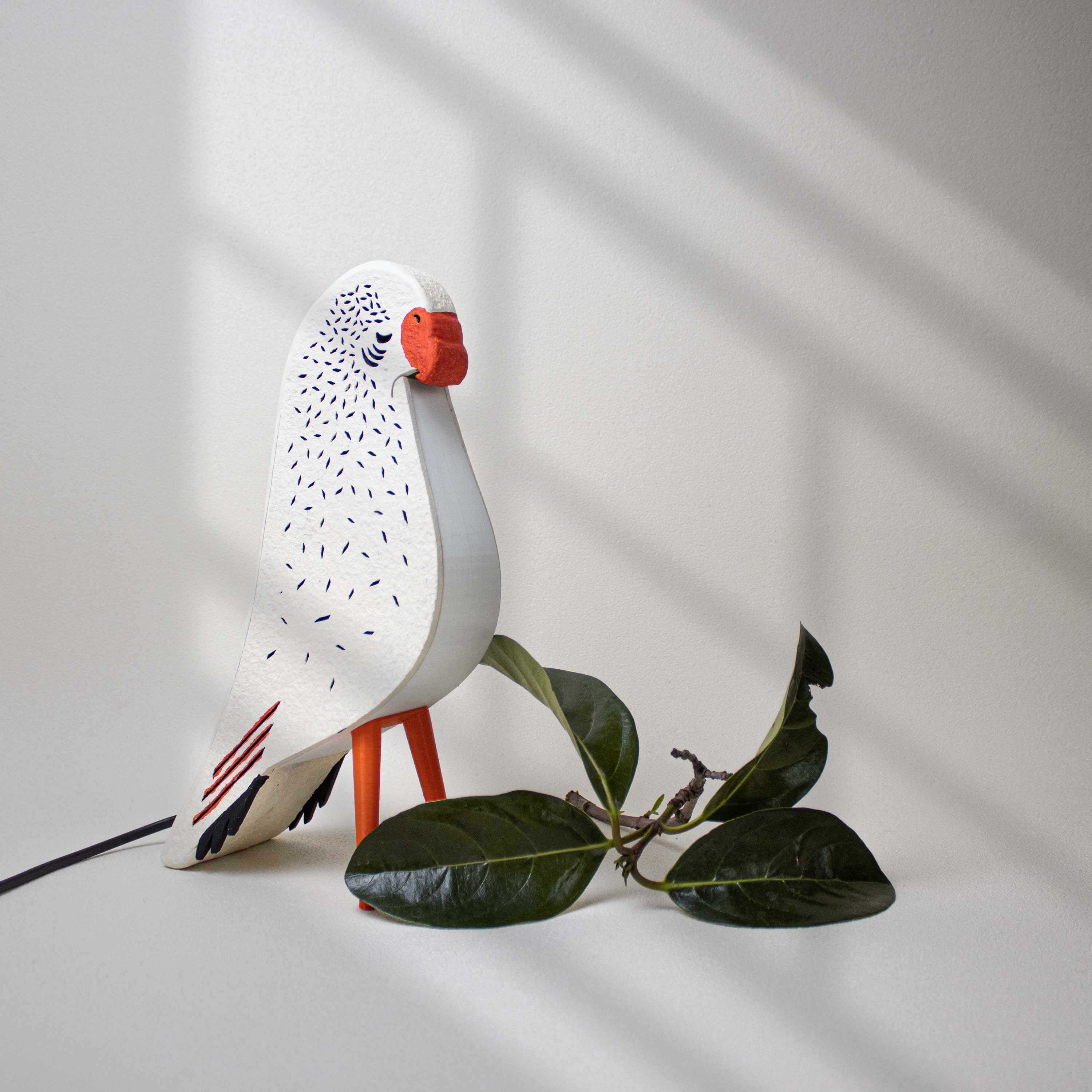 Papermache Table Lamps, Bird Night Light, Bedside Lamp for Aesthetic ...