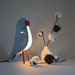 Papermache Table Lamps, Bird Night Light, Bedside Lamp for Aesthetic ...