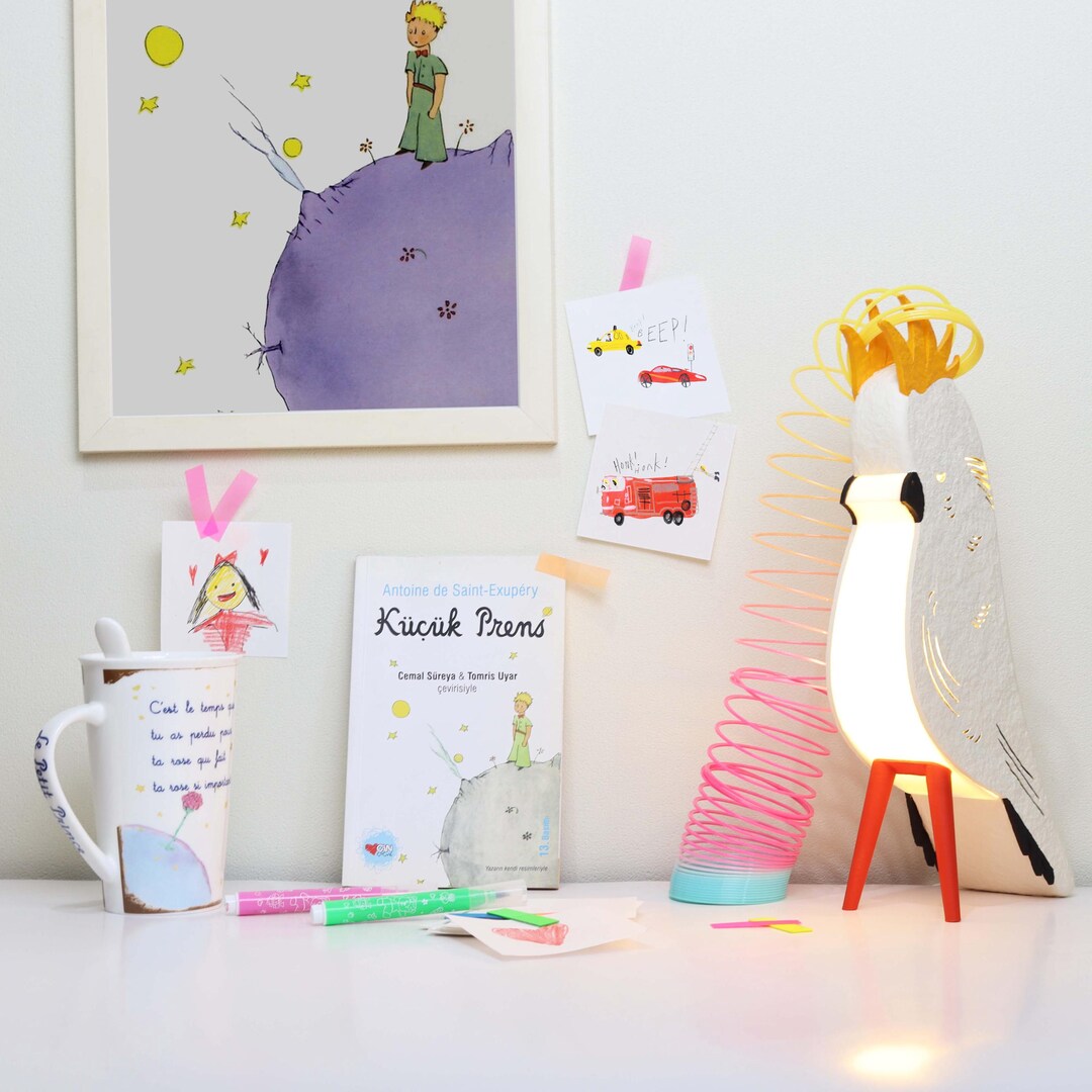 Cockatoo Papermache Table Lamp, Bird Night Light, Bedside Lamp for ...