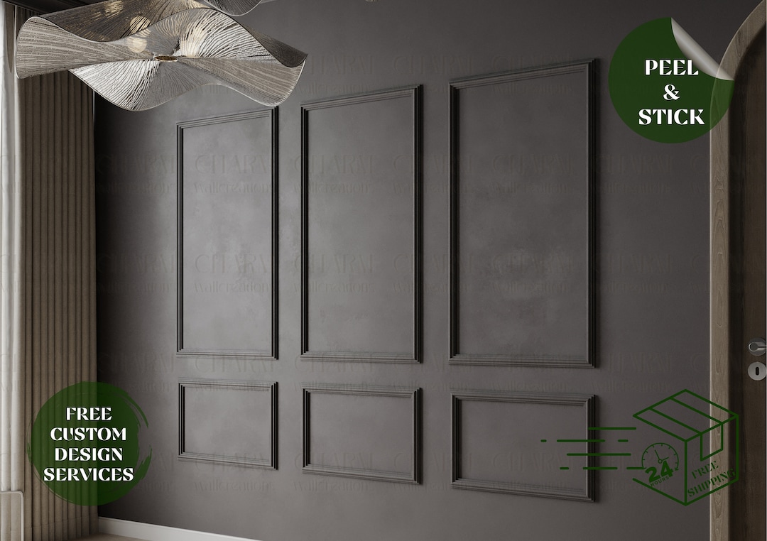 Wall Moulding Kit - Wall Molding Assembly - Ready Package - Pre-cut ...