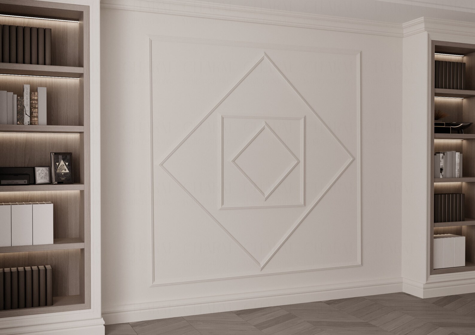 Wall Moulding Kit Wall Molding Assembly Ready Package Pre-cut Factory ...