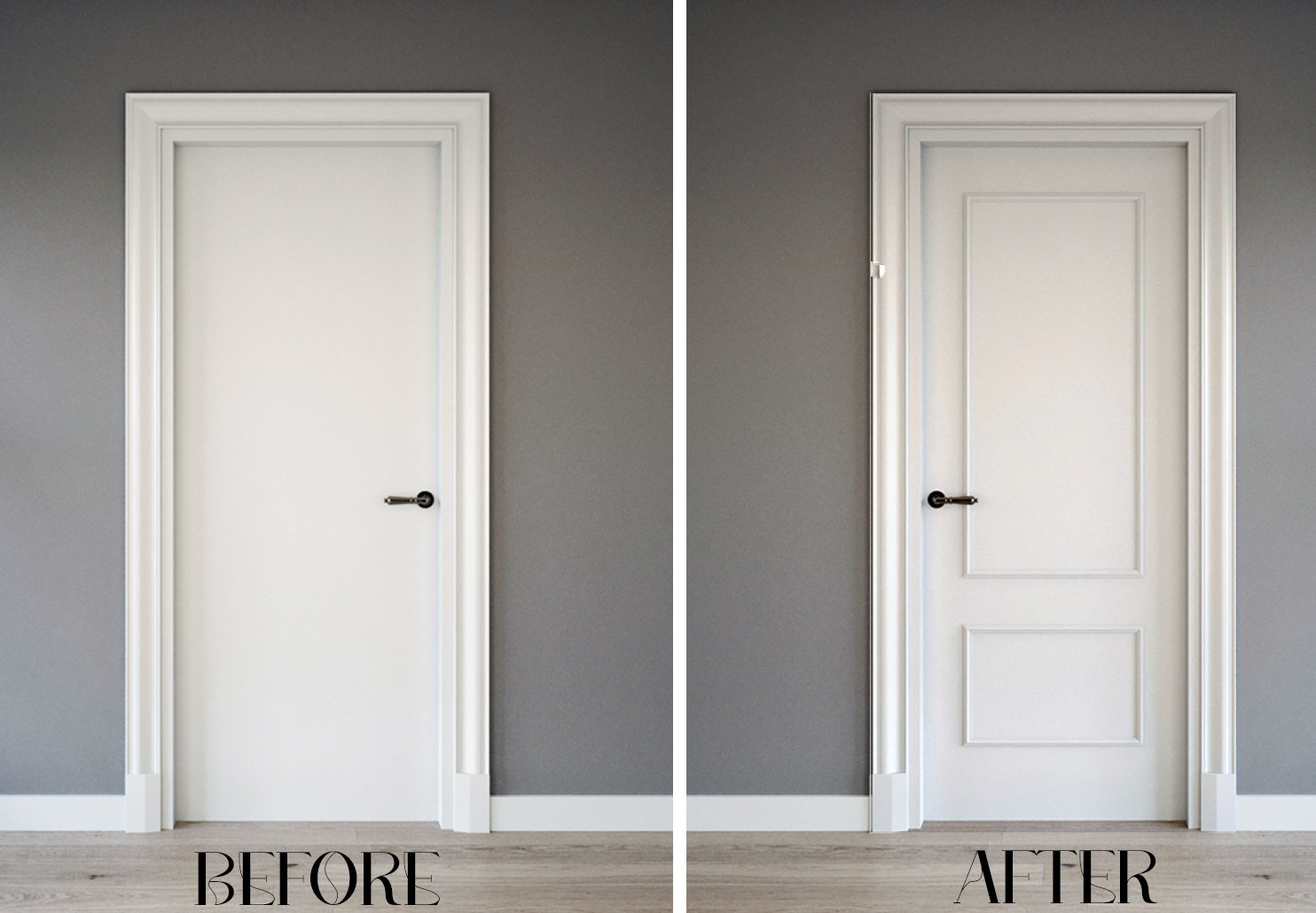Pre-cut Door Molding Kit: Factory Primed Wainscoting Panel Frames ...