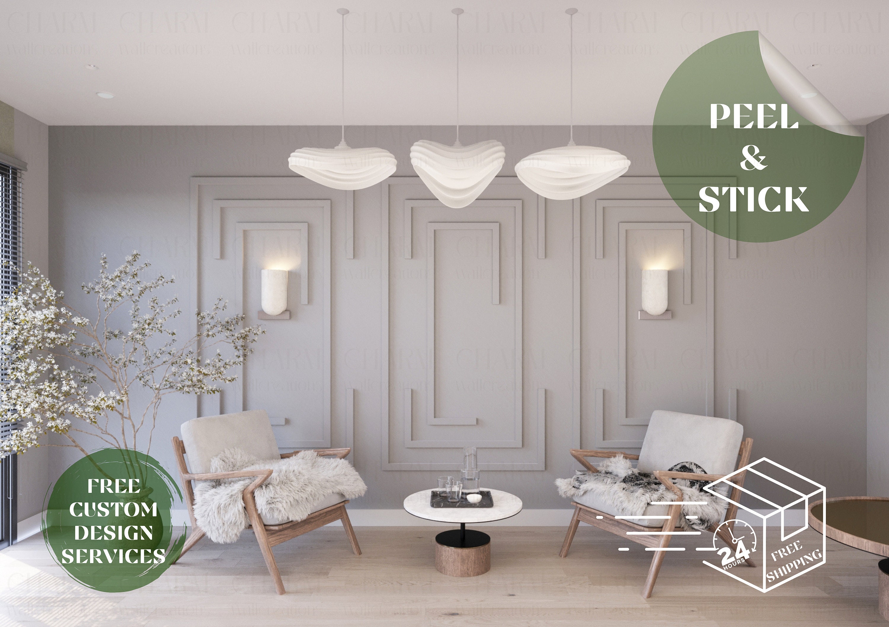 Custom Made Wall Molding Design Have Done for Kayleigh Sets of Frames ...