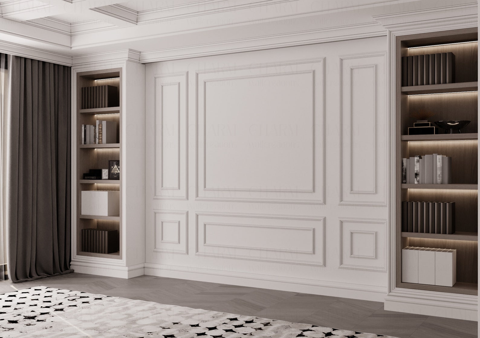 Wall Moulding Kit Wall Molding Assembly Ready Package Pre-cut Factory ...