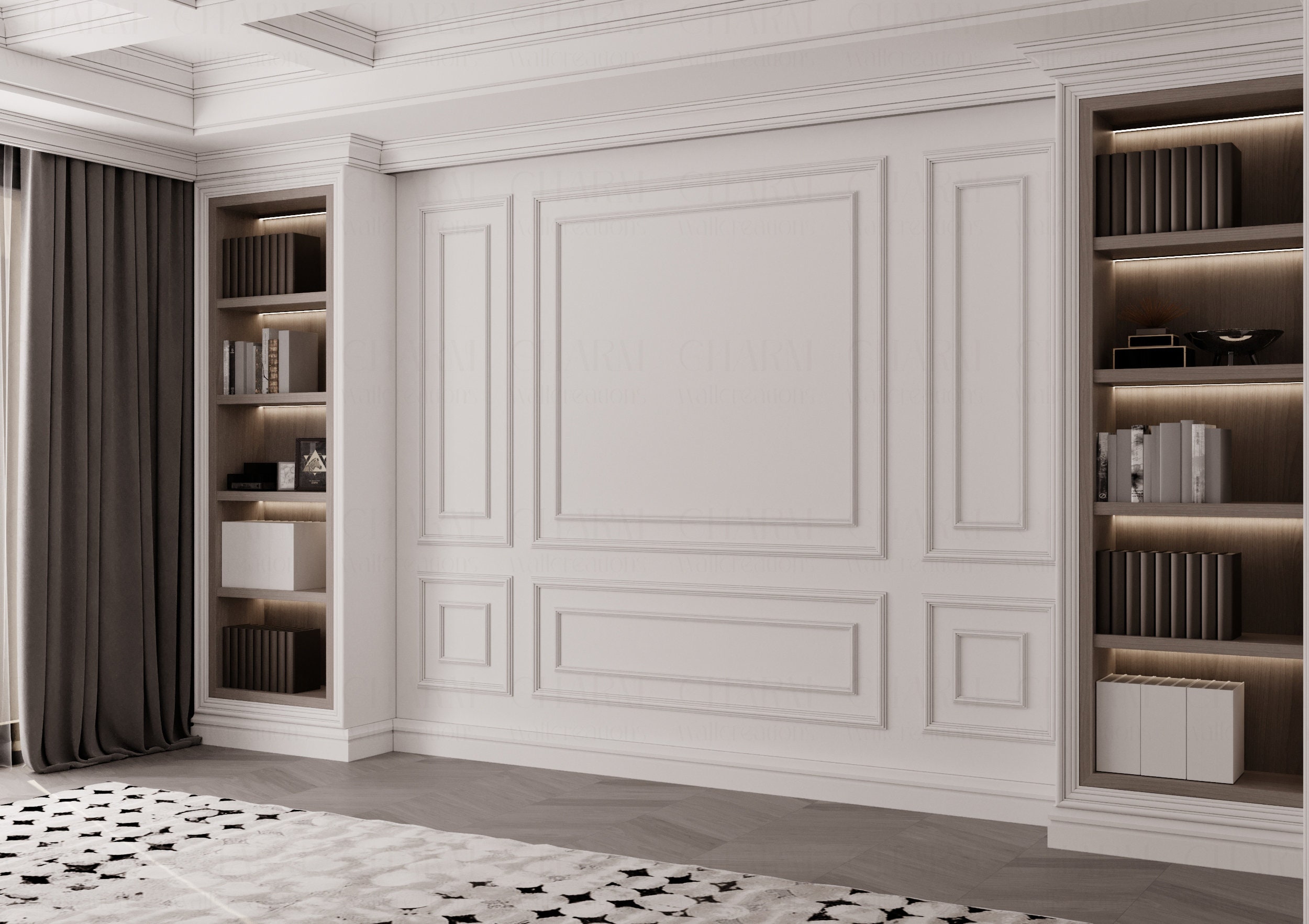 Wall Moulding Kit Wall Molding Assembly Ready Package Pre-cut Factory ...