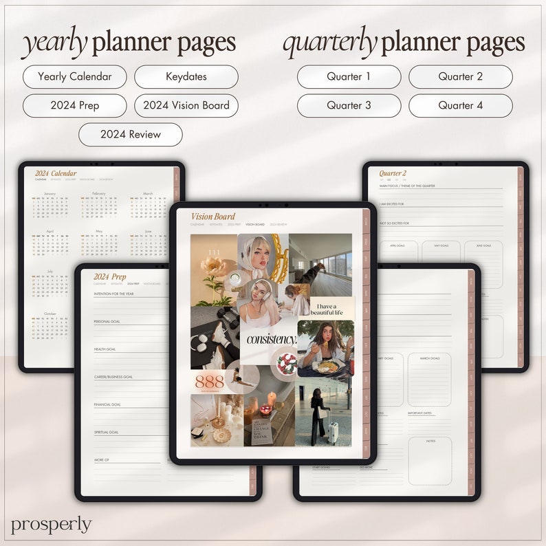 2024 Digital Planner, 2024 Calendar, Goodnotes Planner, Digital Planner ...