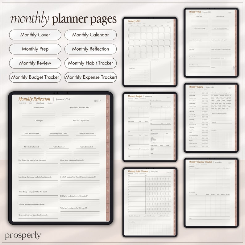 2024 Digital Planner, 2024 Calendar, Goodnotes Planner, Digital Planner ...