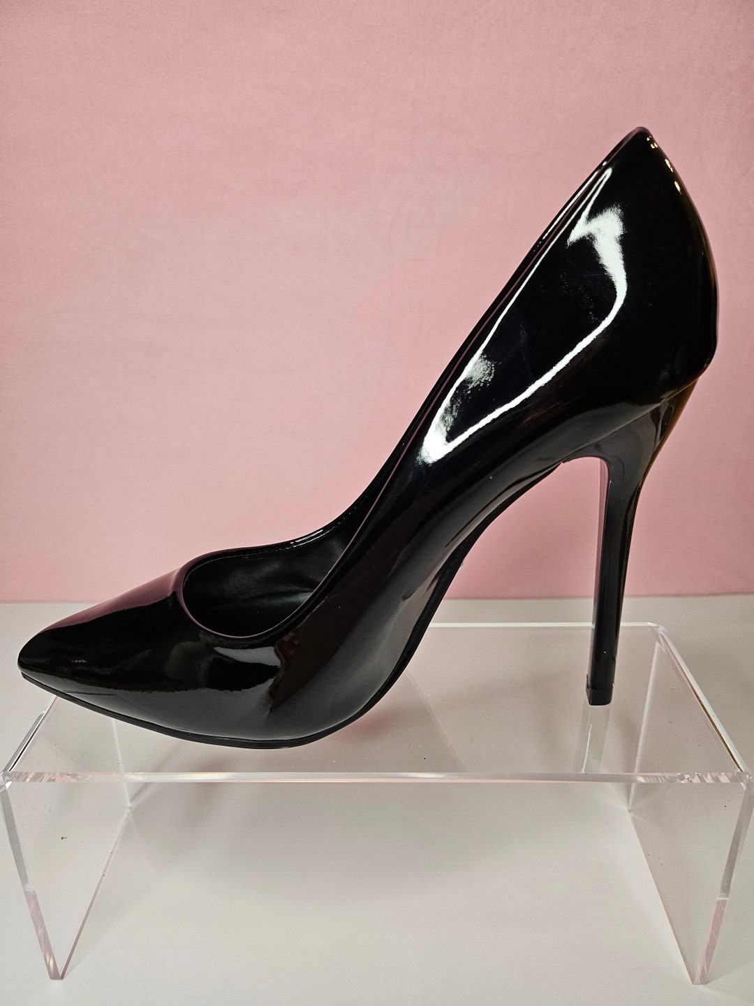 Women's Kyra Patent Classic Stiletto Collection High Heel Shoe black UK ...